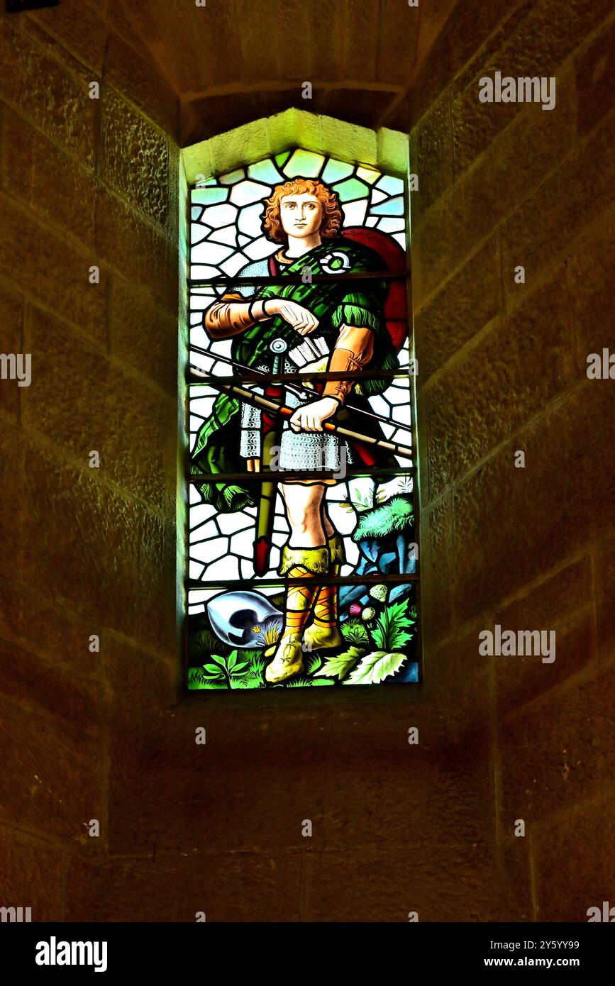 Around Scotland - Medieval Archer - Stained Glass Window i the The ...