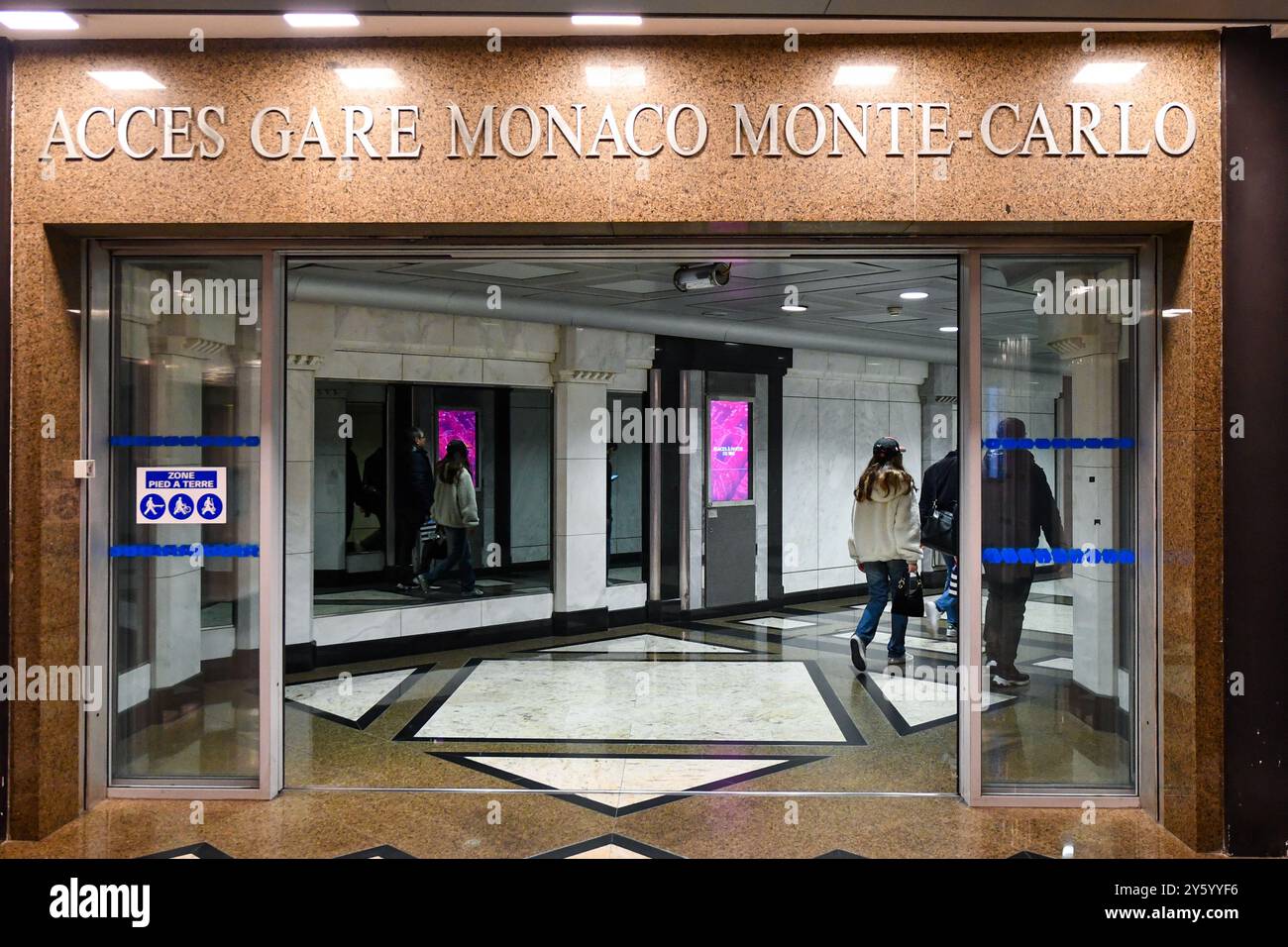 Entrance to the Monaco-Monte Carlo railway station in the Principality ...
