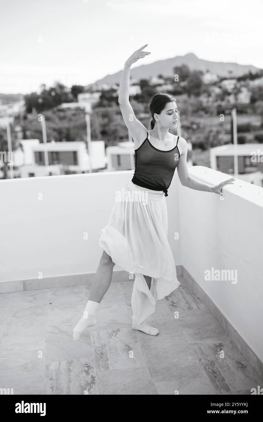 A Graceful Ballet Dancer Performing Beautifully in a Striking ...