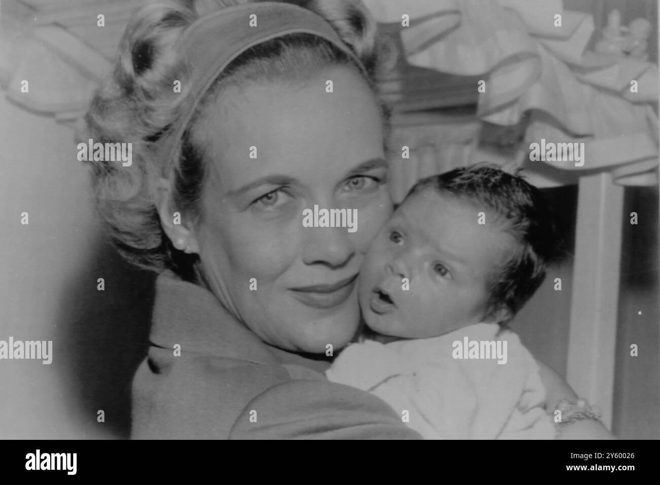 MOTHER KAY GABLE WITH SON JOHN CHRISTENING IN HOLLYWOOD 4 APRIL 1961 ...
