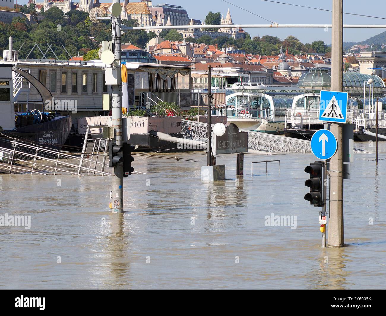 Danube river flood in Budapest, 21th September 2024, Budapest, Hungary ...