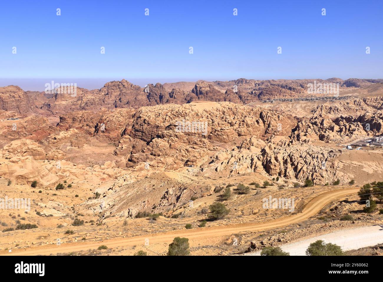 the Panoramic aerial view over Petra, one of the new Seven Wonders of ...