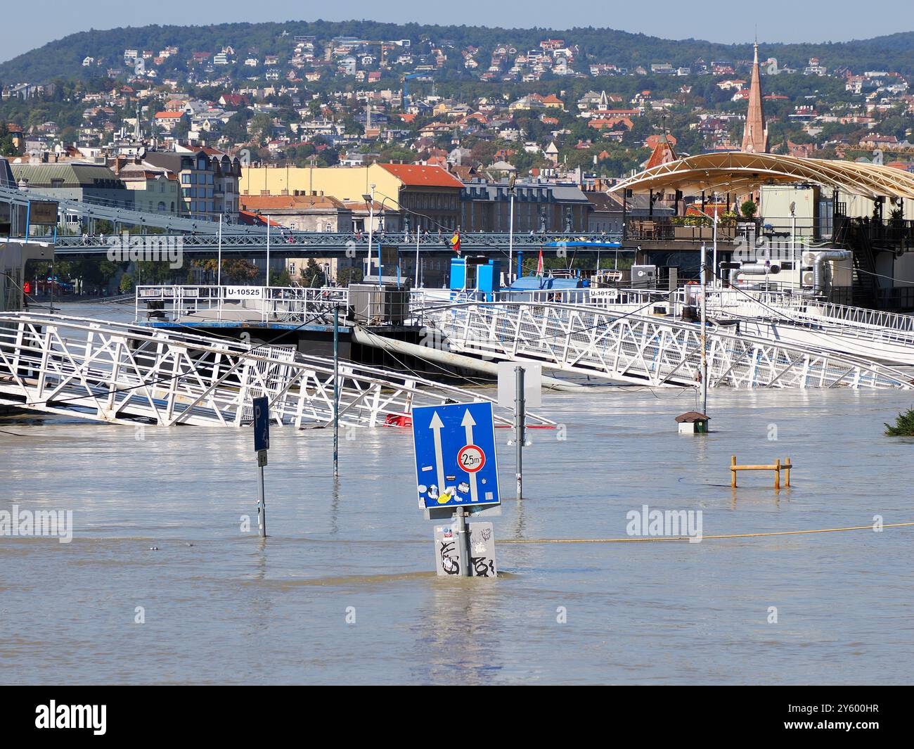Danube river flood in Budapest, 21th September 2024, Budapest, Hungary ...
