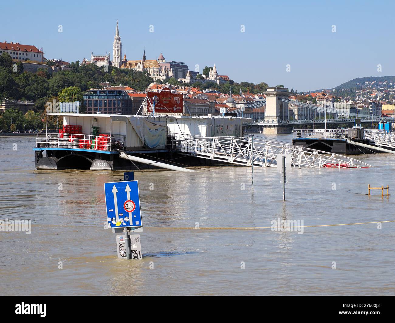 Danube river flood in Budapest, 21th September 2024, Budapest, Hungary ...
