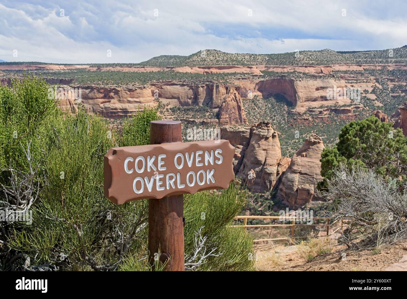Coke Oven overlook of sandstone rock formations in Monument Canyon at ...