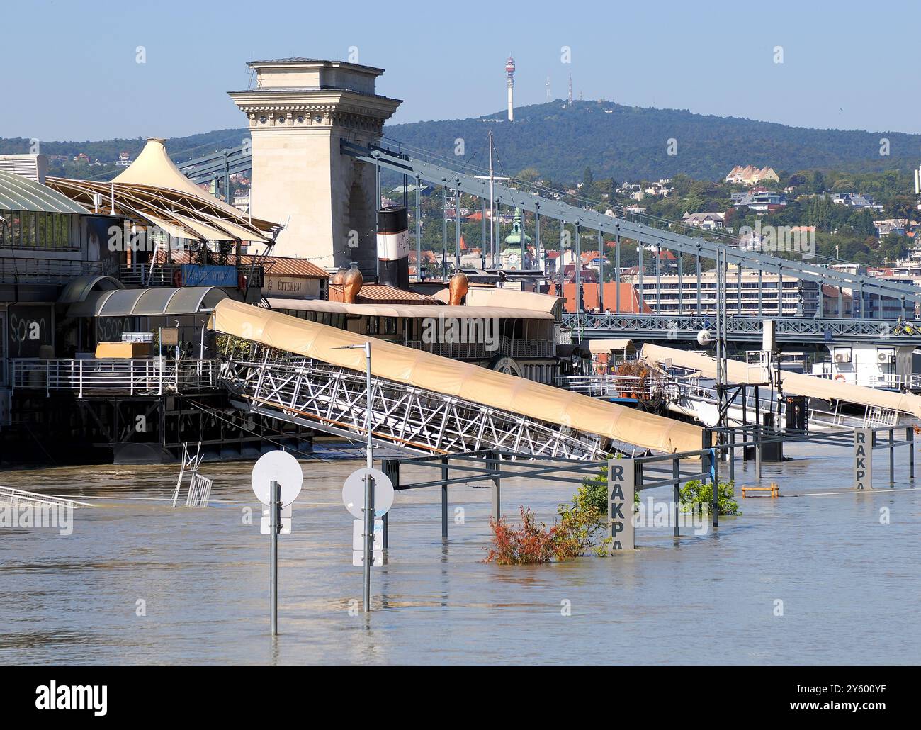 Danube river flood in Budapest, 21th September 2024, Budapest, Hungary ...