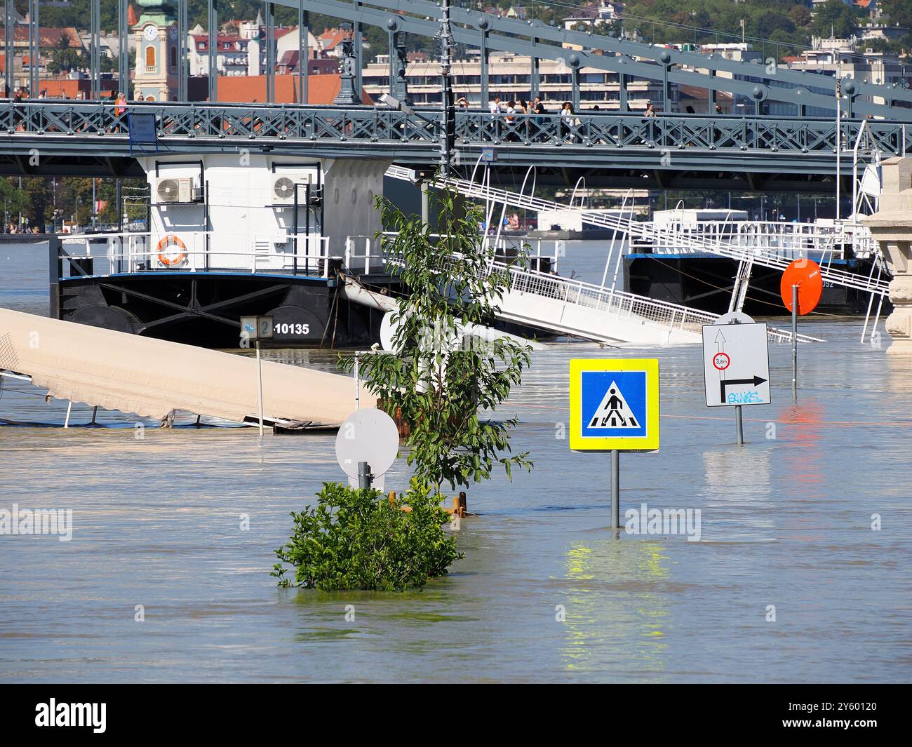 Danube river flood in Budapest, 21th September 2024, Budapest, Hungary ...