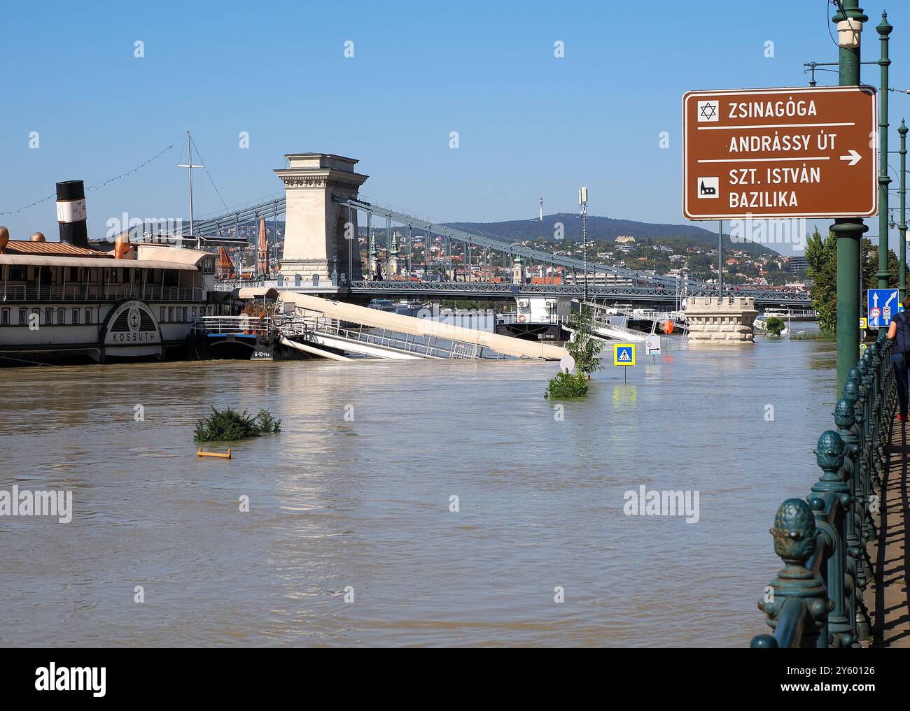Danube river flood in Budapest, 21th September 2024, Budapest, Hungary ...