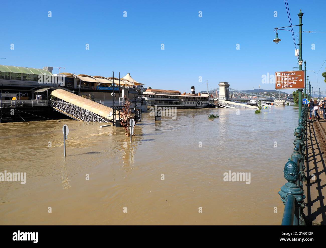 Danube river flood in Budapest, 21th September 2024, Budapest, Hungary ...