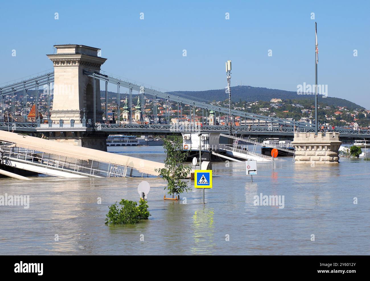 Danube river flood in Budapest, 21th September 2024, Budapest, Hungary ...