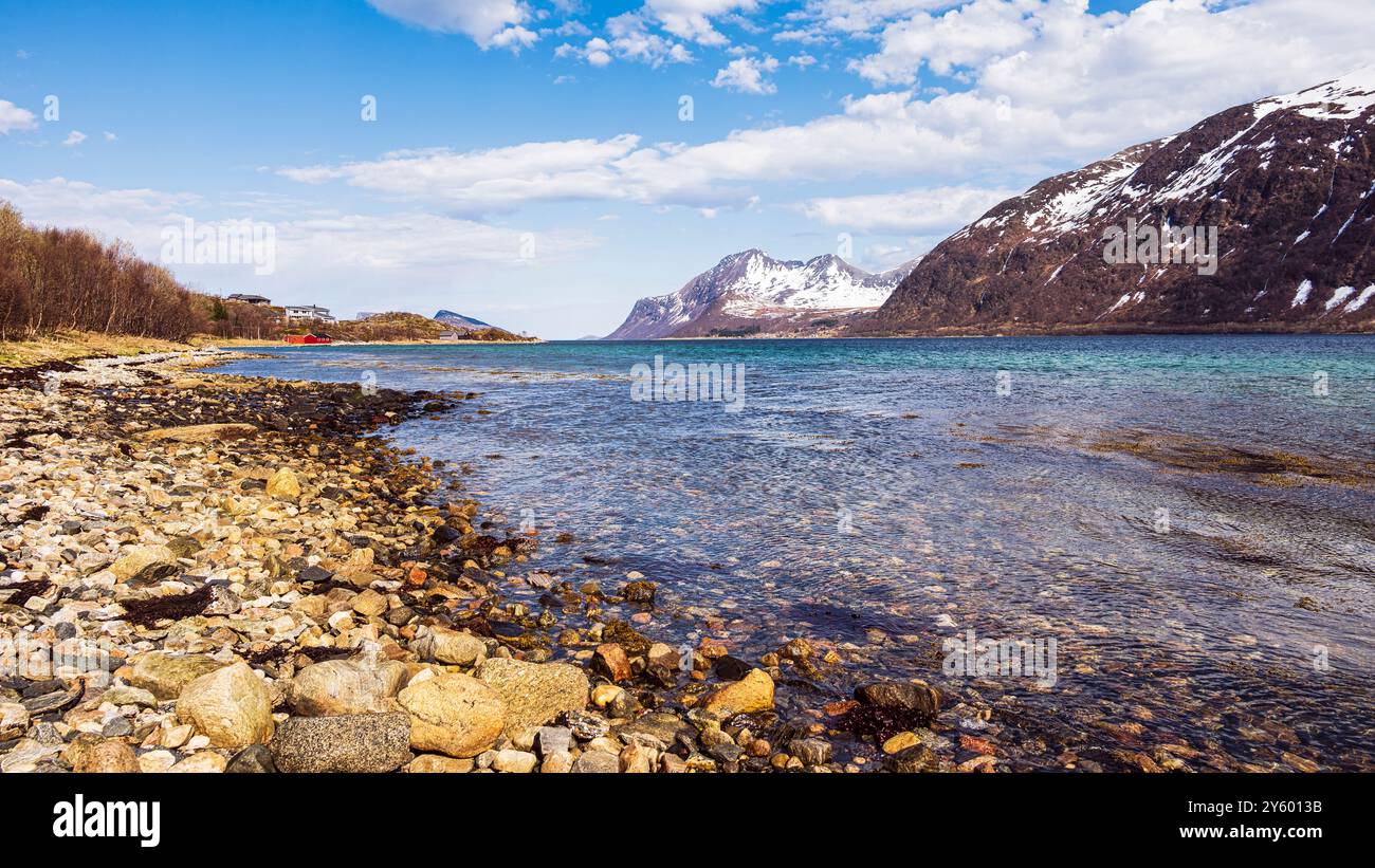 nature sceneries inside the island of Sommaroy, Tromso municipality ...