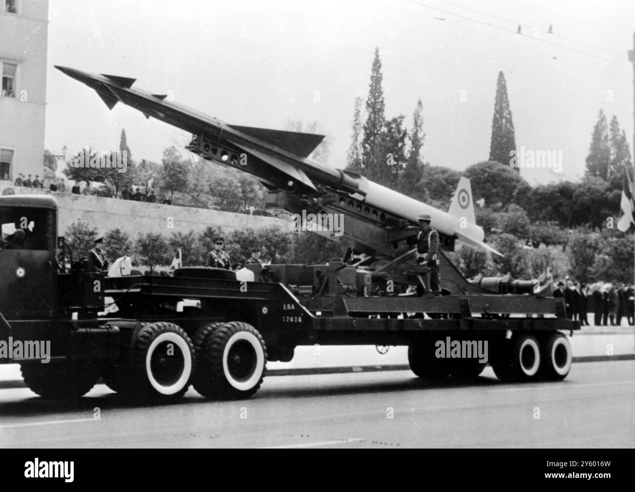 GUIDED MISSILE AND ROCKETS NIKE ROCKET ON PARADE ATHENS 27 MARCH 1961 ...
