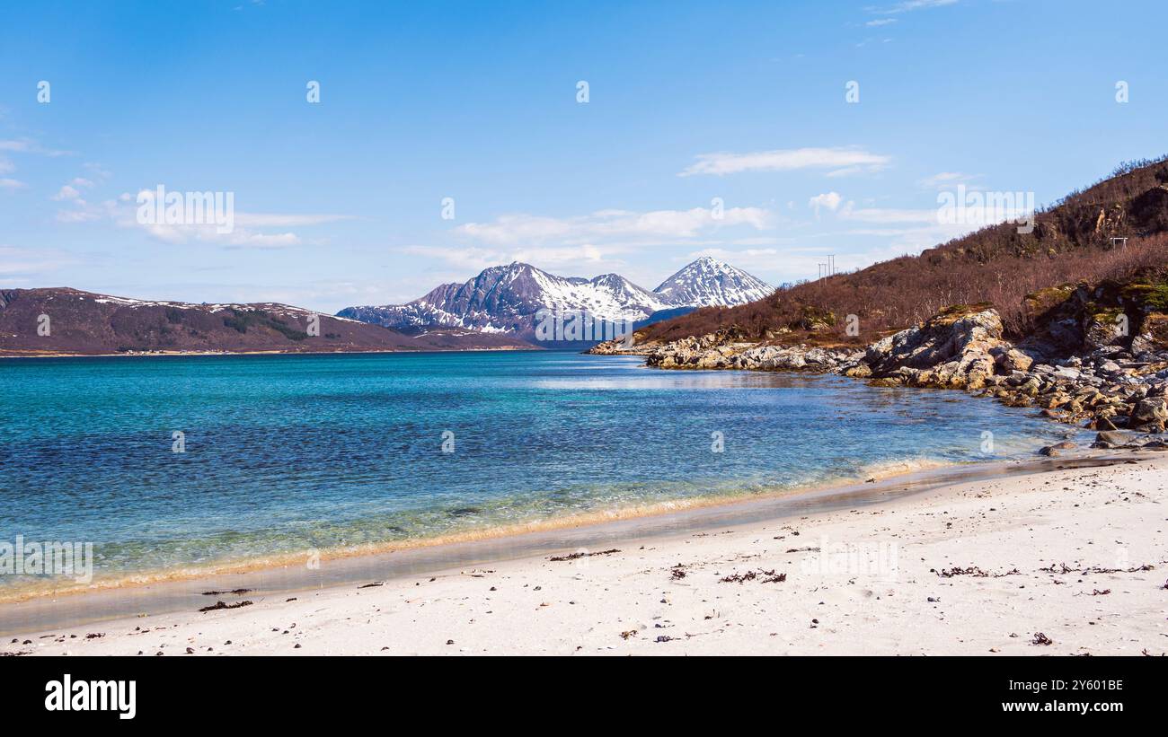nature sceneries inside the island of Sommaroy, Tromso municipality ...