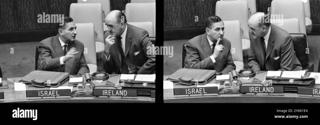 FRANK AIKEN OF IRELAND WITH G RAFAEL OF ISRAEL 25 MARCH 1961 Stock ...