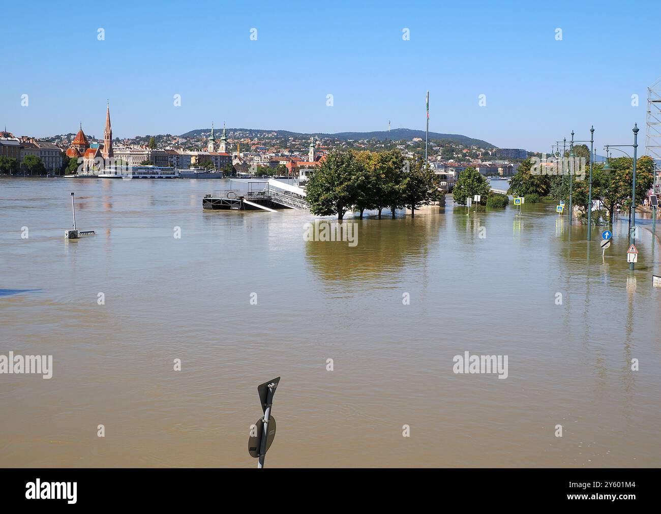 Danube river flood in Budapest, 21th September 2024, Budapest, Hungary ...