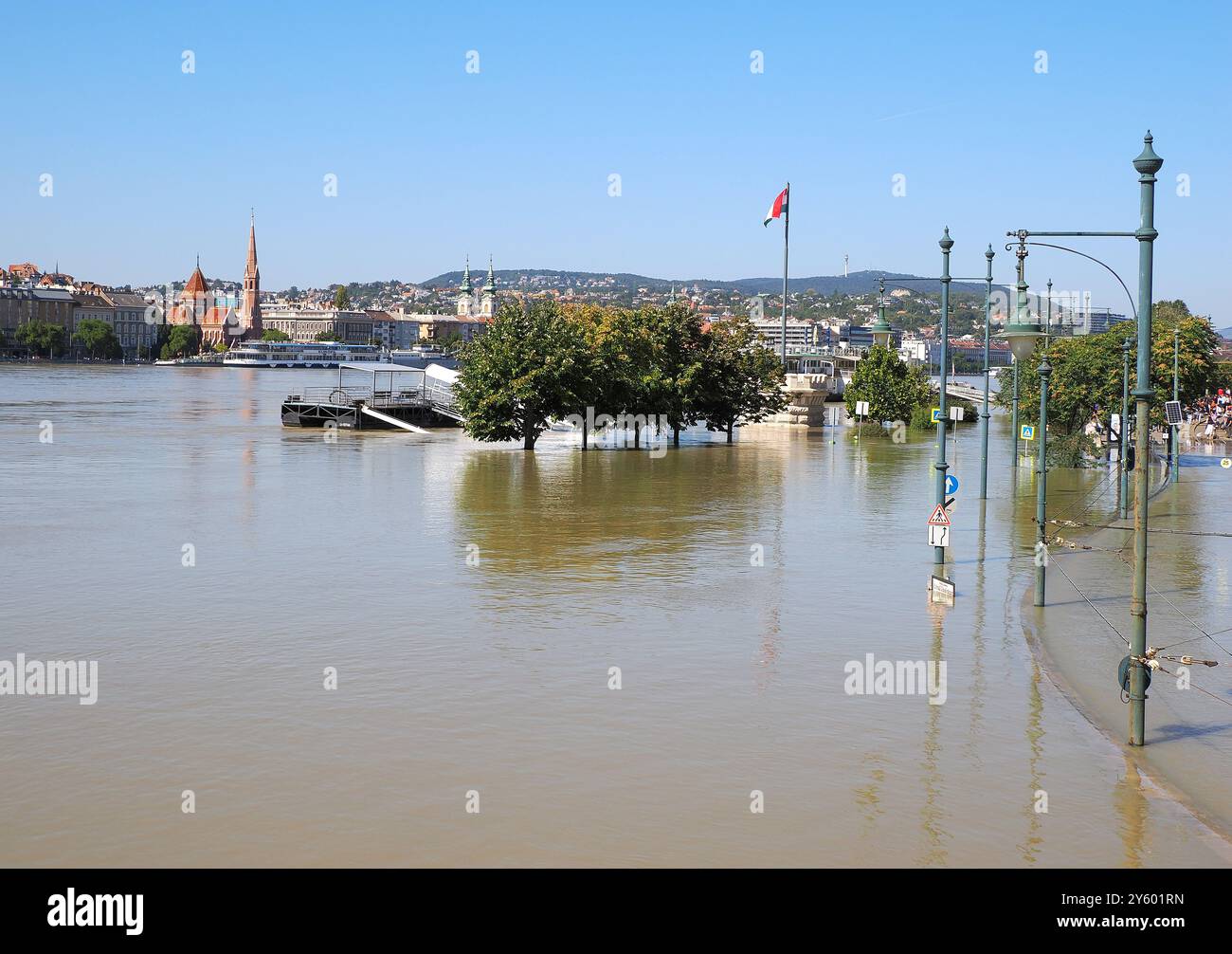 Danube river flood in Budapest, 21th September 2024, Budapest, Hungary ...