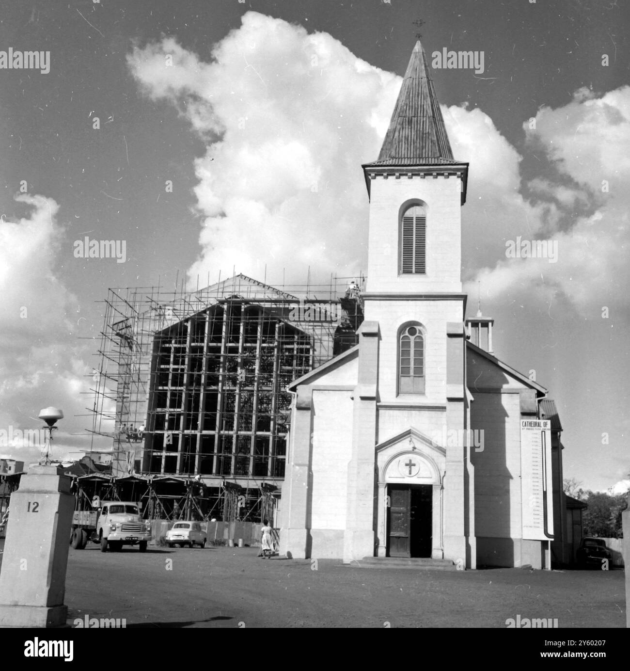 CHURCHES 1ST STONE CHURCH BUILT IN KENYA 22 MARCH 1961 Stock Photo - Alamy
