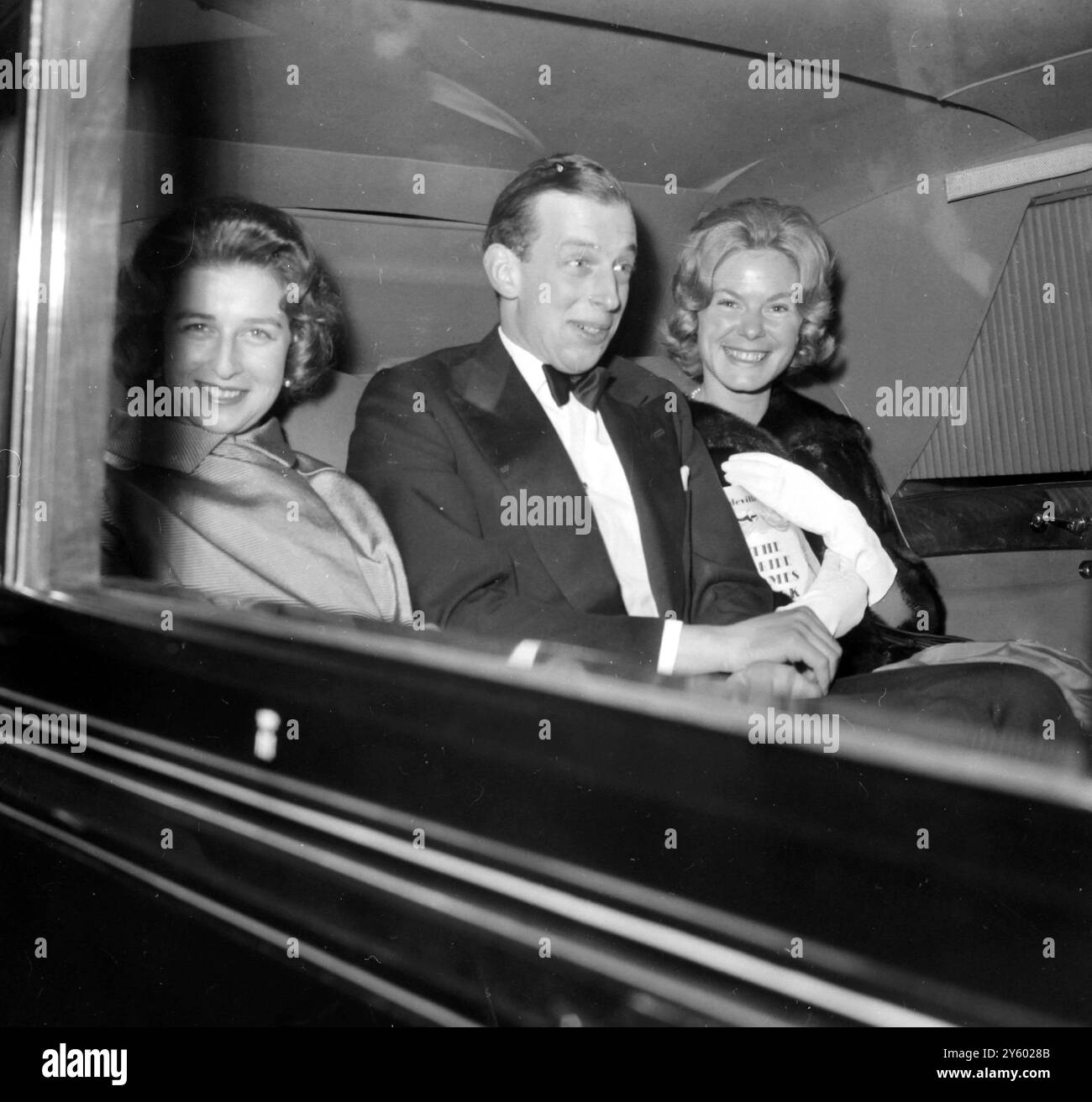 KATHERINE WORSLEY WITH THE DUKE OF KENT AND PRINCESS ALEXANDRA LEAVE ...