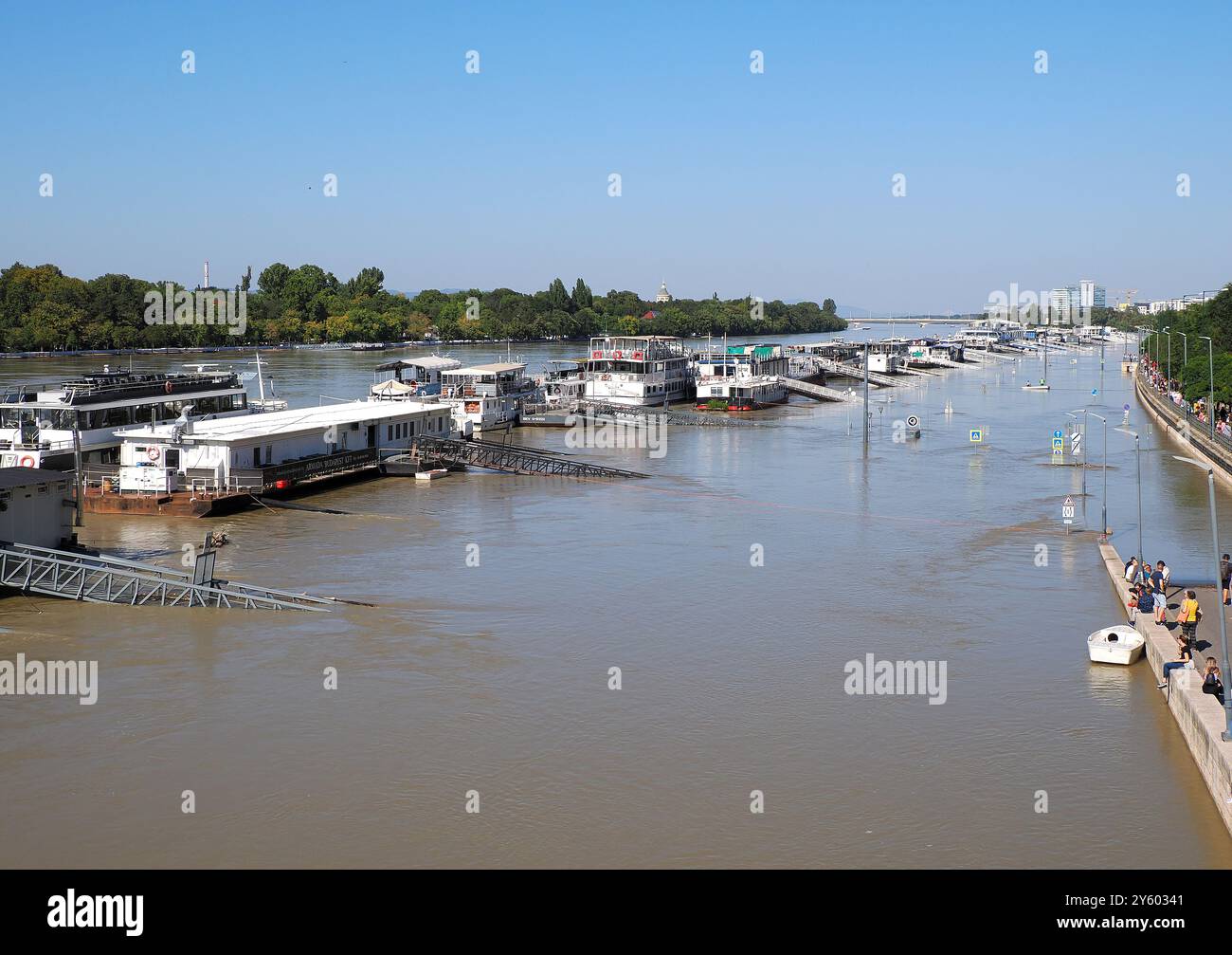 Danube river flood in Budapest, 21th September 2024, Budapest, Hungary ...