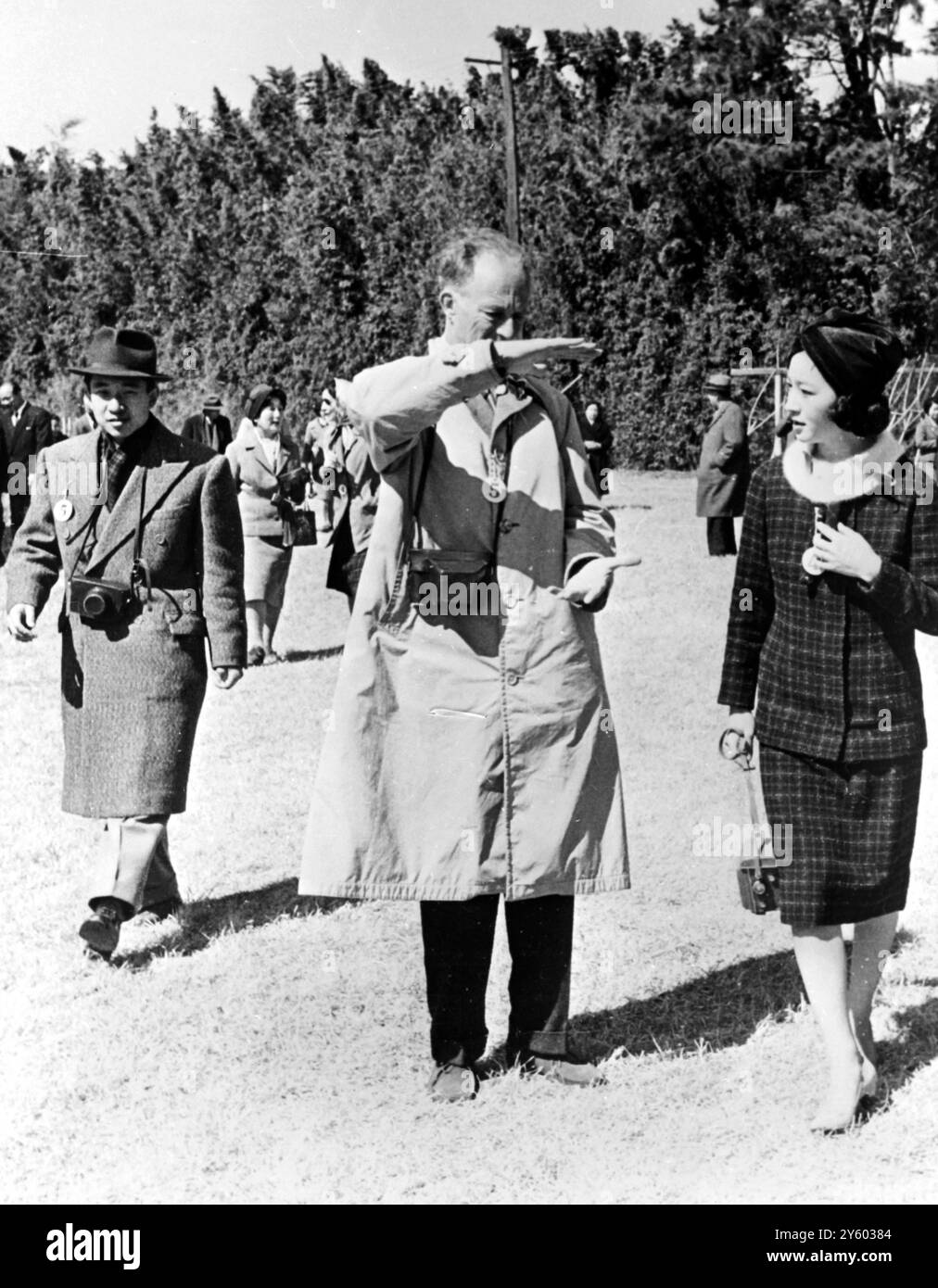 EX-KING LEOPOLD WITH PRINCESS MICHIKO ON DUCK HUNTING IN JAPAN 15 MARCH ...