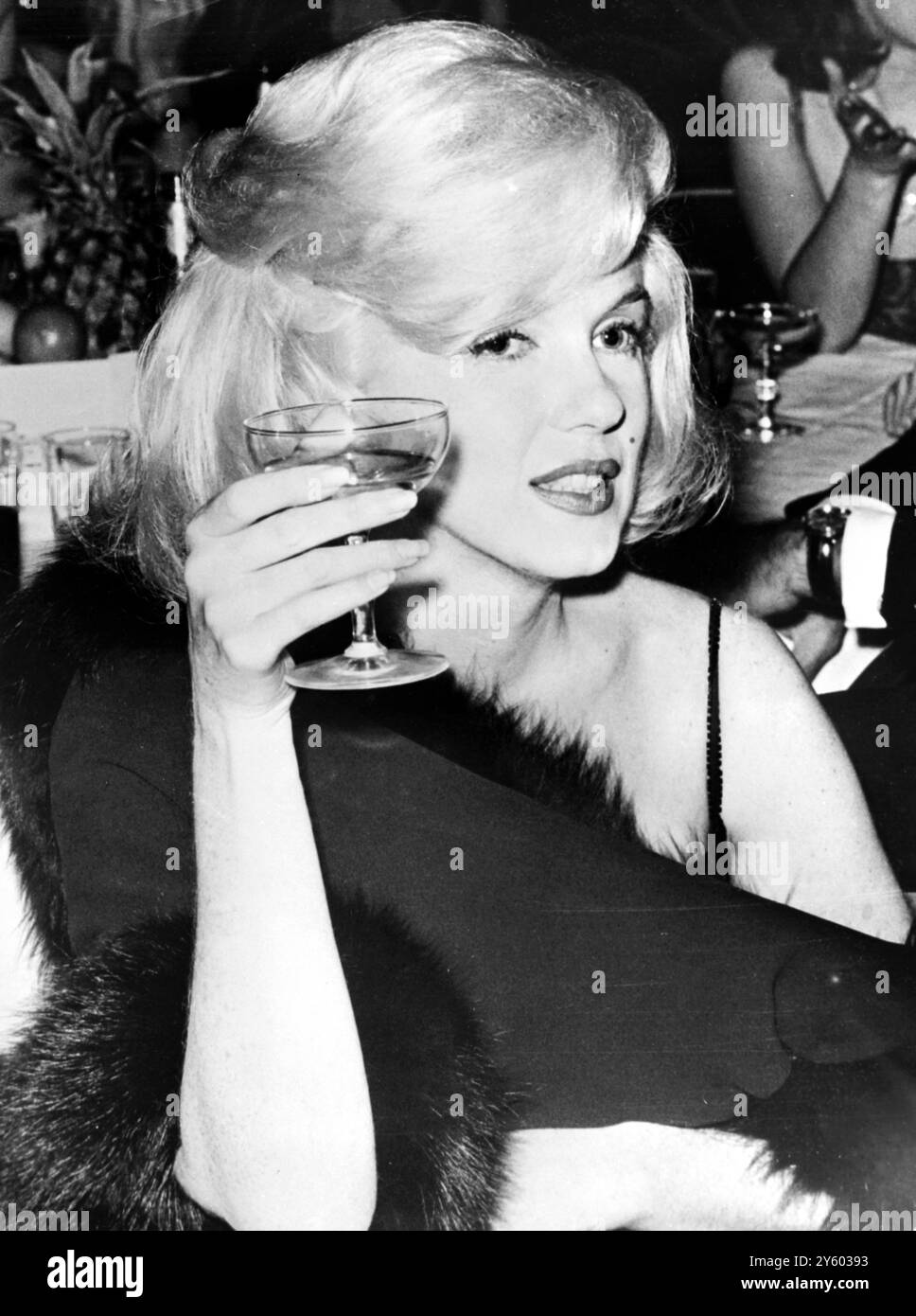 ACTRESS MARILYN MONROE WITH A GLASS OF CHAMPAGNE 15 MARCH 1961 Stock ...