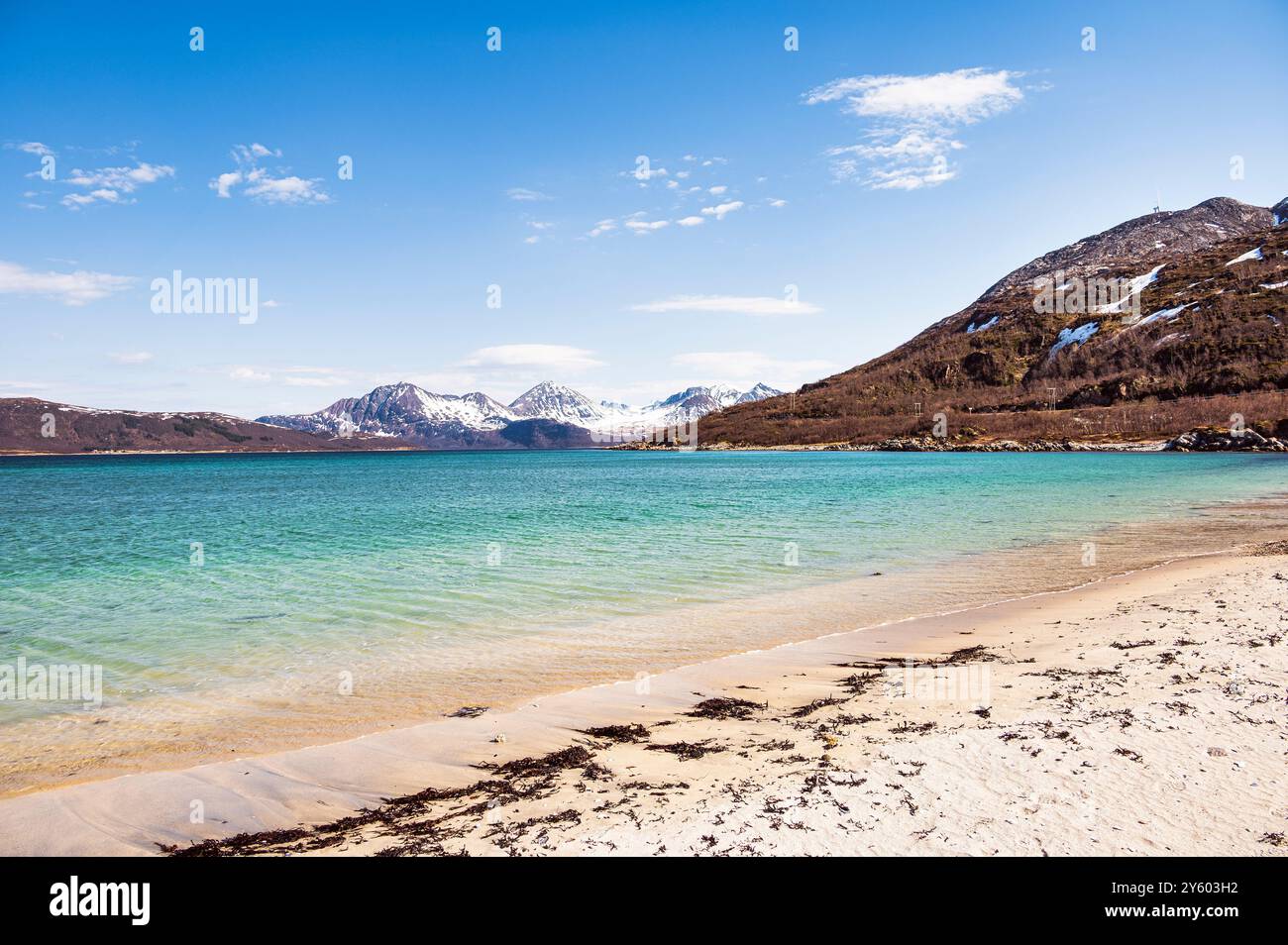 nature sceneries inside the island of Sommaroy, Tromso municipality ...