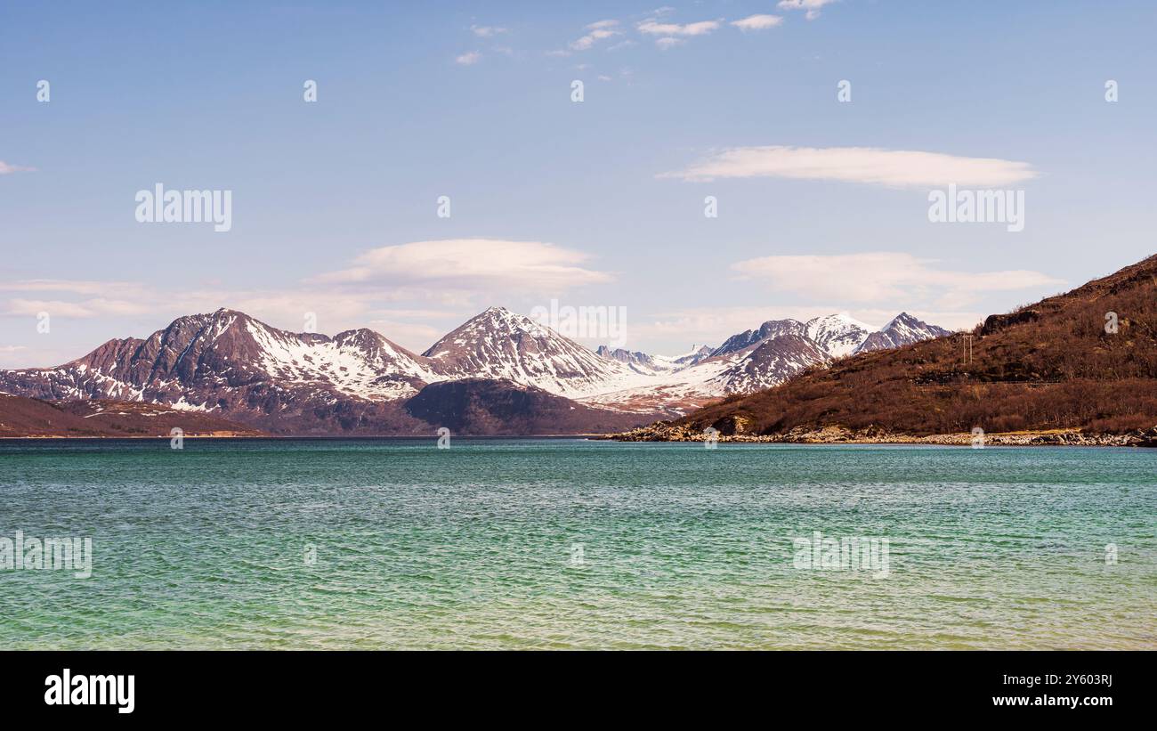 nature sceneries inside the island of Sommaroy, Tromso municipality ...