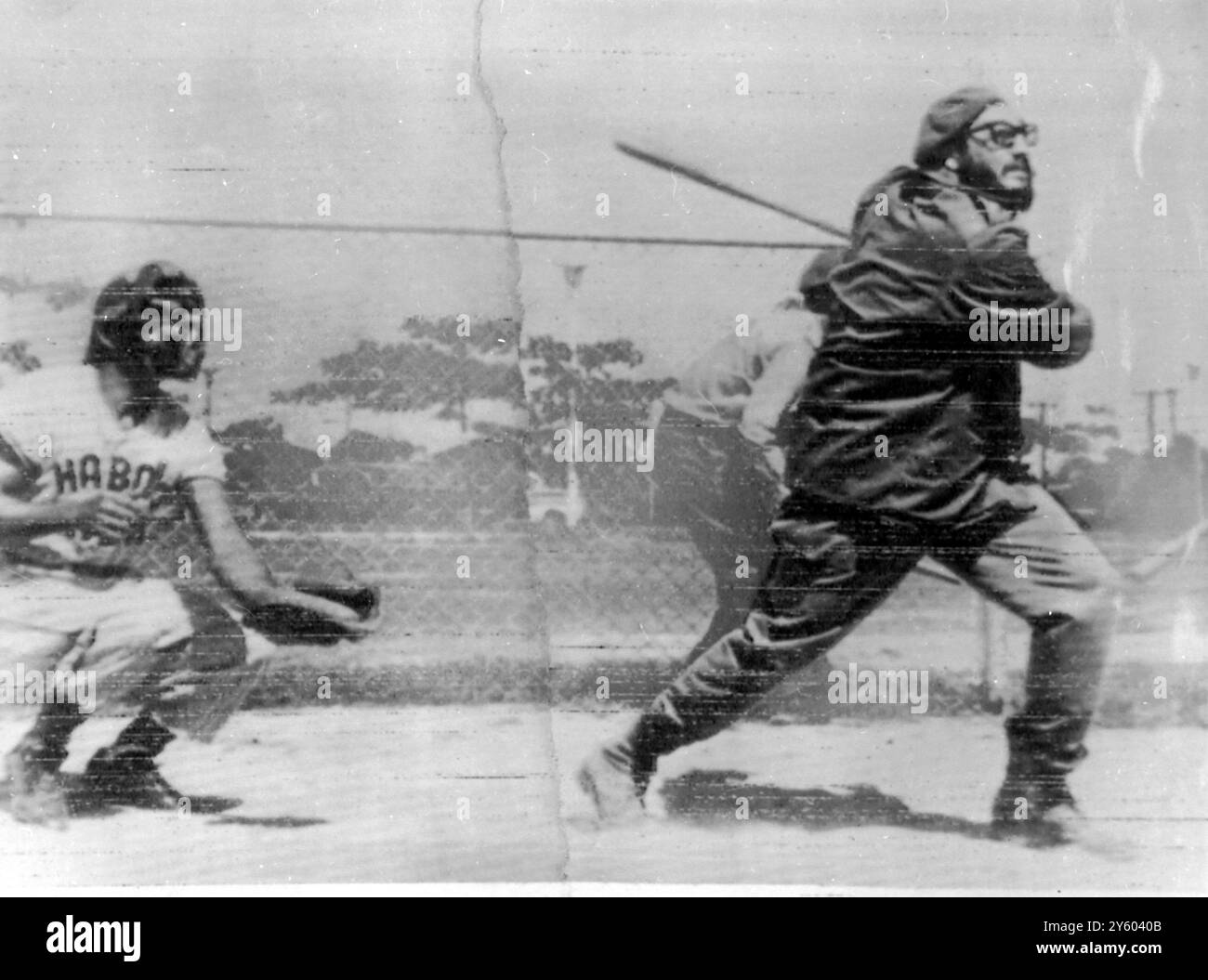 BASEBALL CUBAN FIDEL CASTRO IN ACTION DURING GAME 10 MARCH 1961 Stock ...