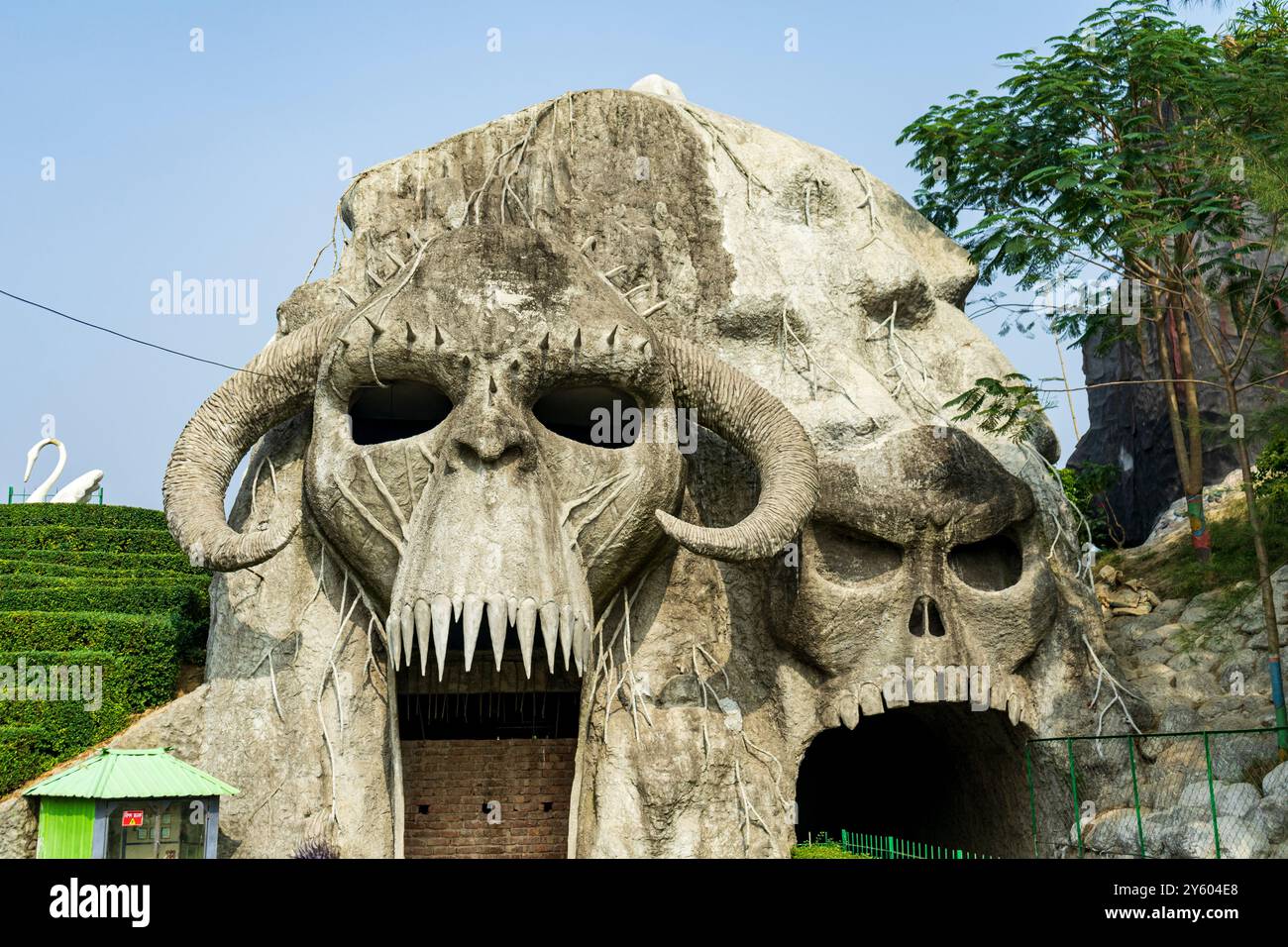 Lalpur, Natore Bangladesh - 01.01.2023: Green valley Park, Lalpur. Concrete made ornamental ...