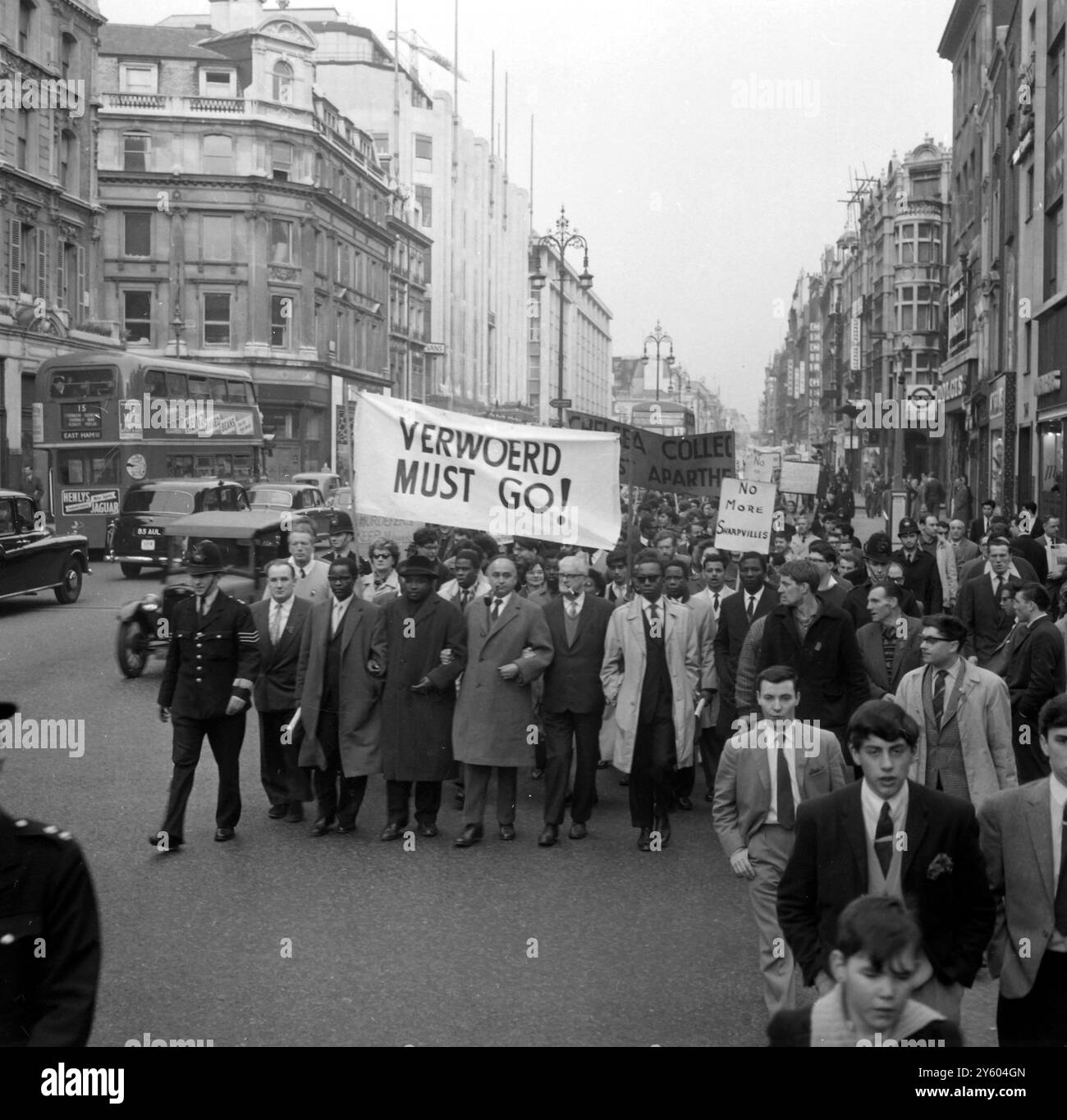 BROCKWAY FENNE DR VERWOERD MUST GO BANNER / 4 MARCH 1961 Stock Photo ...