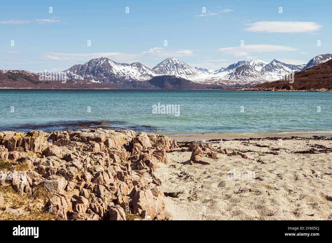 nature sceneries inside the island of Sommaroy, Tromso municipality ...
