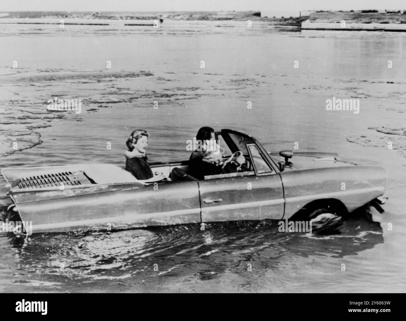 MOTOR CARS AMPHIBIAN CAR AT LAKE MICHIGAN 24 FEBRUARY 1961 Stock Photo ...