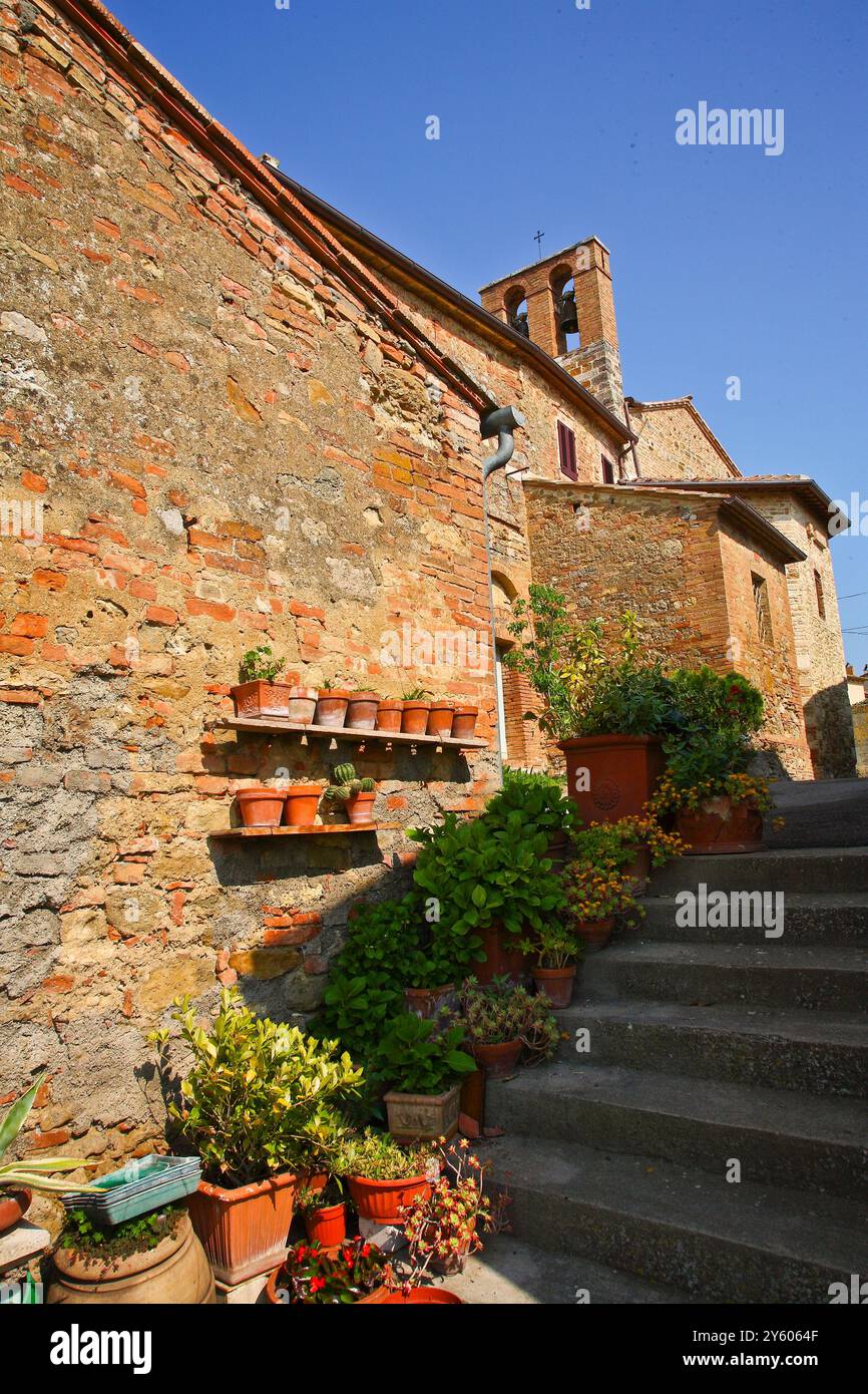 Historic medieval village of San Giovanni d'Asso, Siena, Tuscany Italy ...