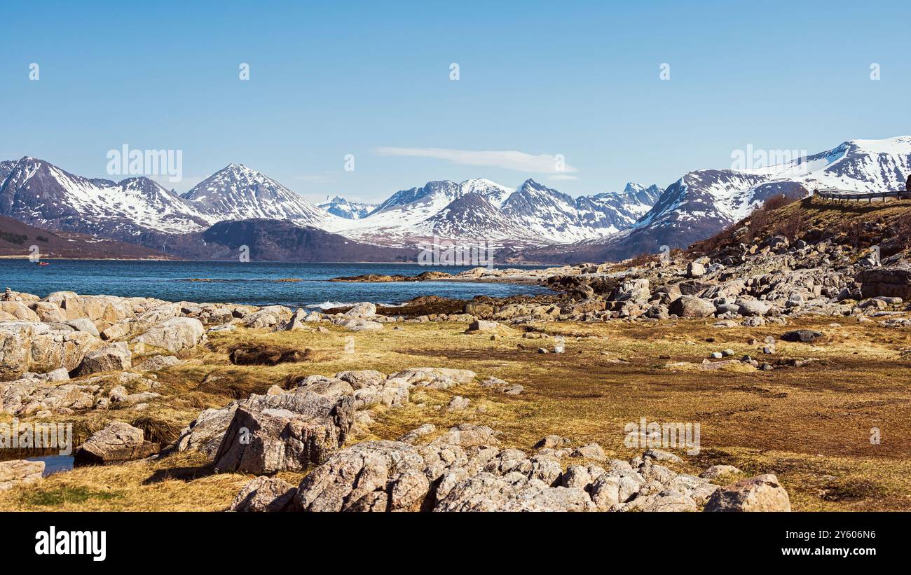 nature sceneries inside the island of Sommaroy, Tromso municipality ...