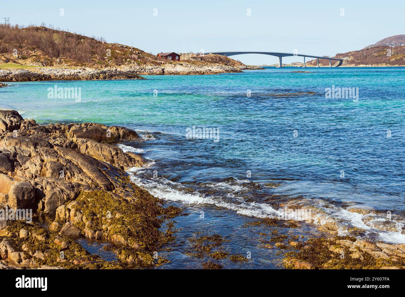 nature sceneries inside the island of Sommaroy, Tromso municipality ...