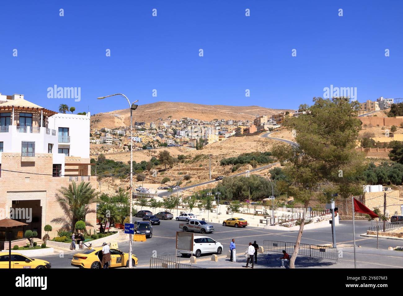 Wadi Musa, Petra in Jordan - May 14 2024: area aorund the main entrance ...