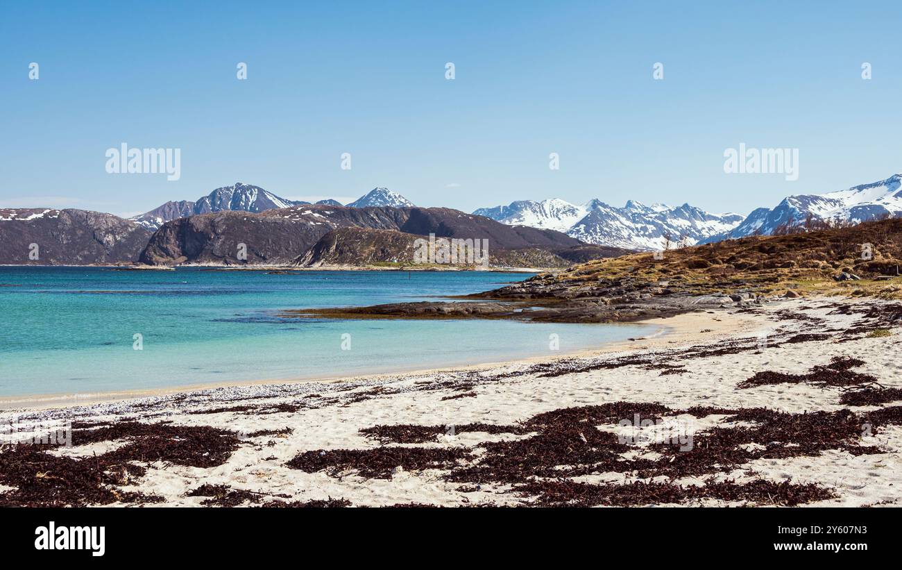 nature sceneries inside the island of Sommaroy, Tromso municipality ...