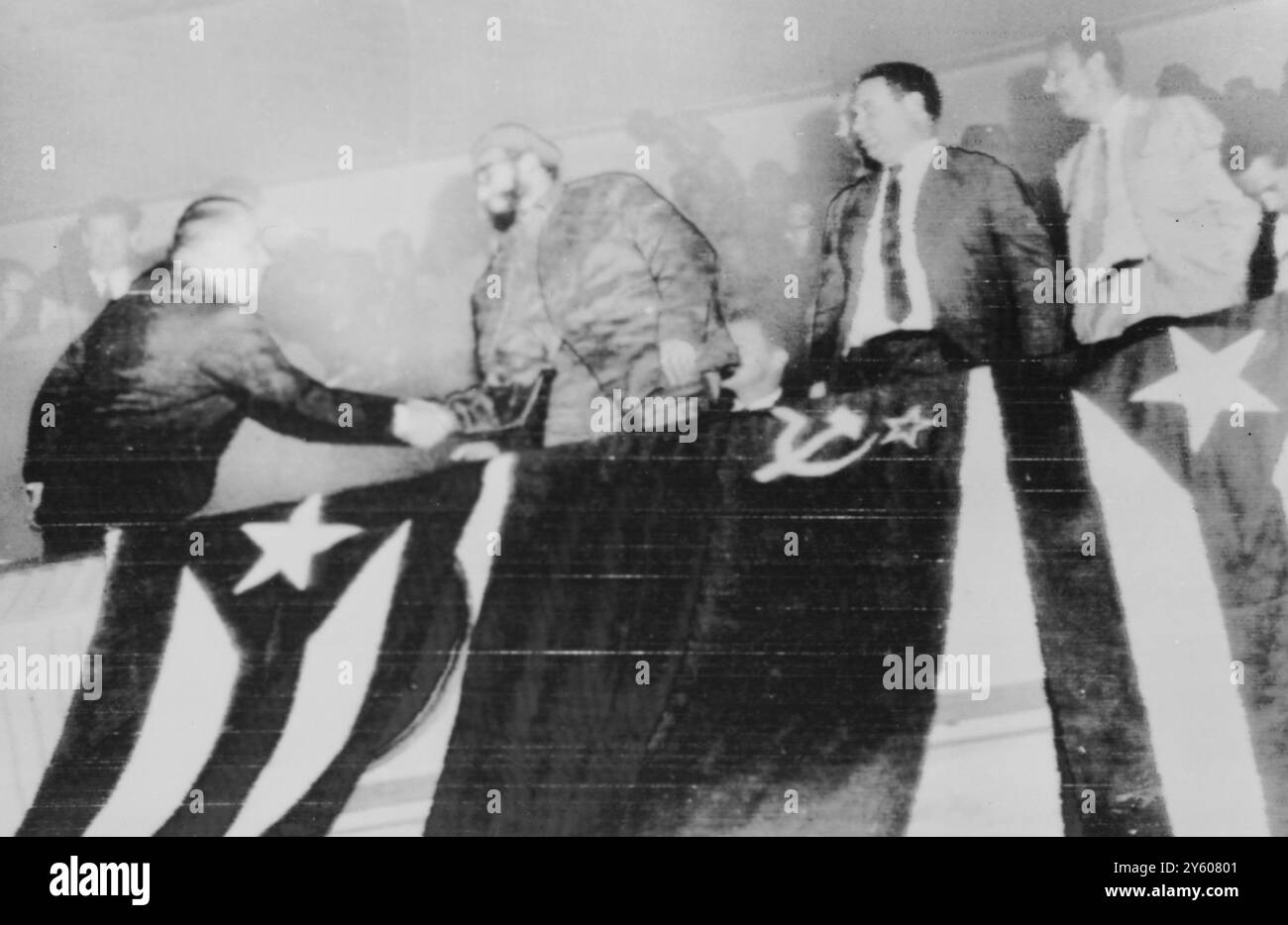 KUDTIAVTSEV WITH CUBAN FIDEL CASTRO SHAKING HANDS / 10 FEBRUARY 1961 ...