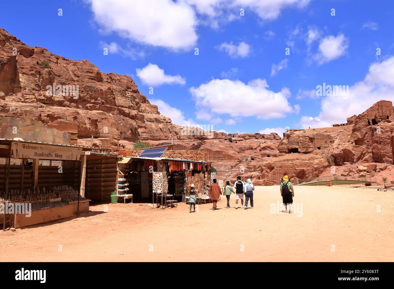 Petra, Wadi Musa in Jordan - May 13 2024: people walk trough the ...
