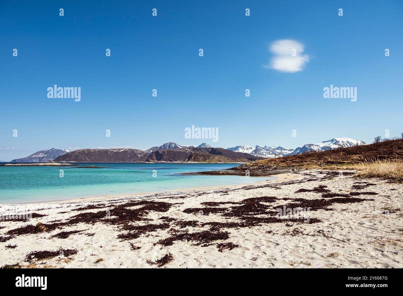 nature sceneries inside the island of Sommaroy, Tromso municipality ...