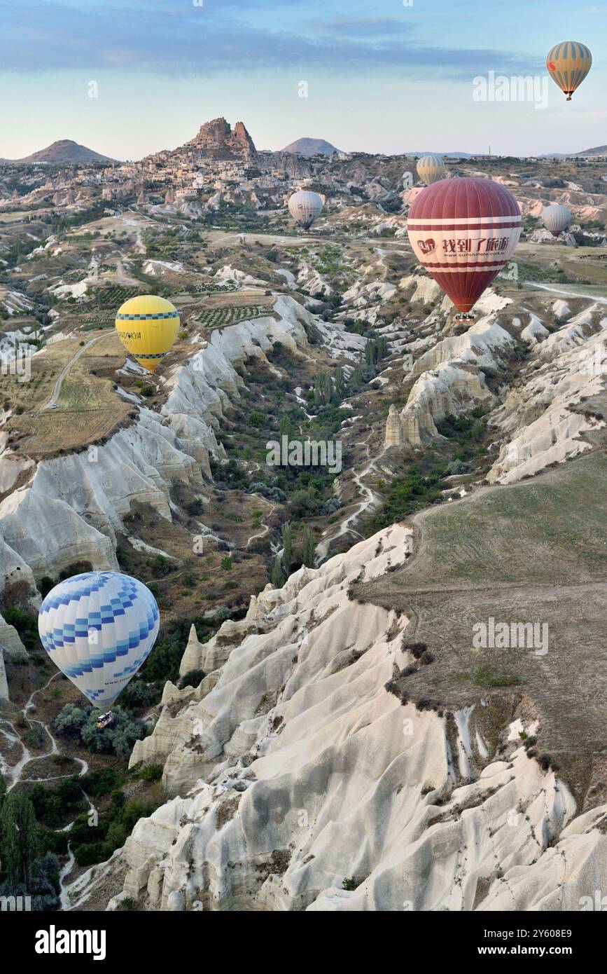 HOT AIR BALLOONS RIDE IN THE CAPPADOCIA REGION IN TURKEY Stock Photo ...