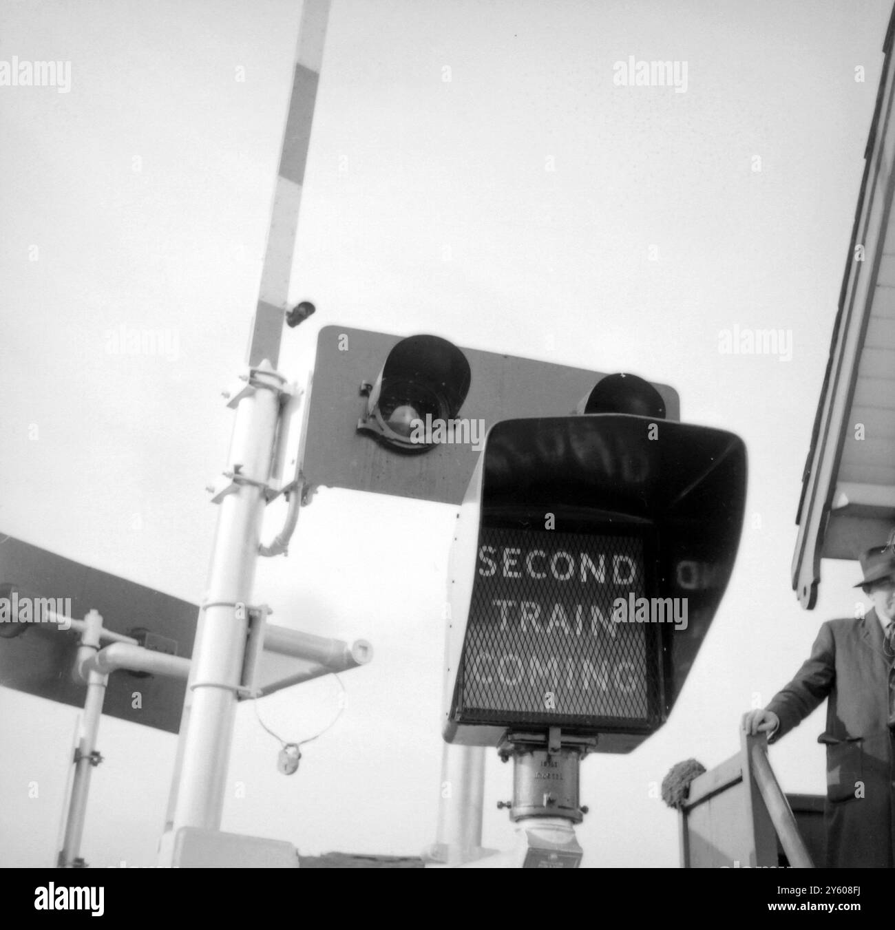 RAILWAYS LEVEL CROSSINGS TRAIN RUSHES PAST AUTOMATIC CROSSING 6 ...