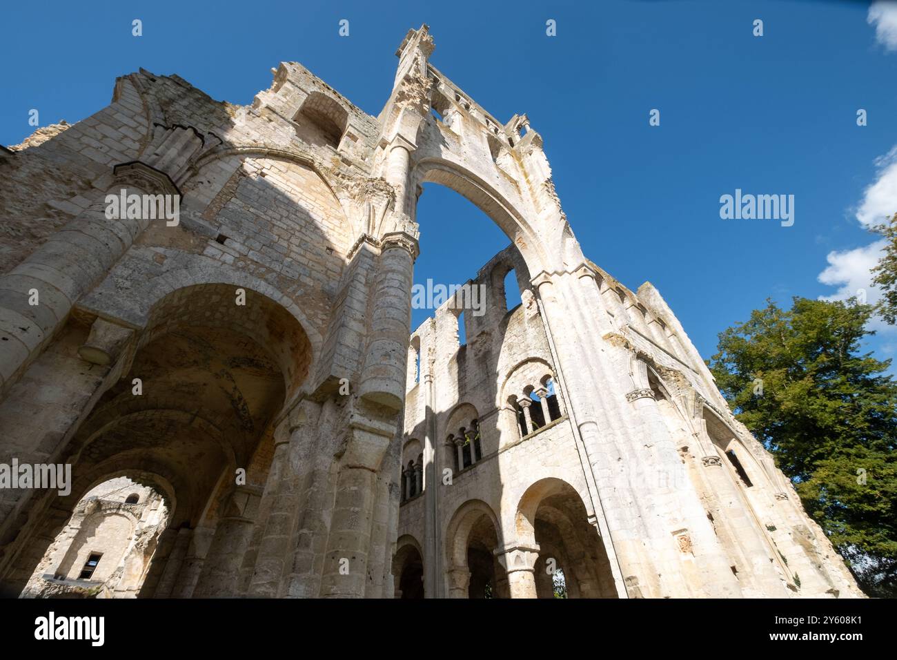 Ruins of 7th century Benedictine monastery, Jumieges Abbey, located by ...
