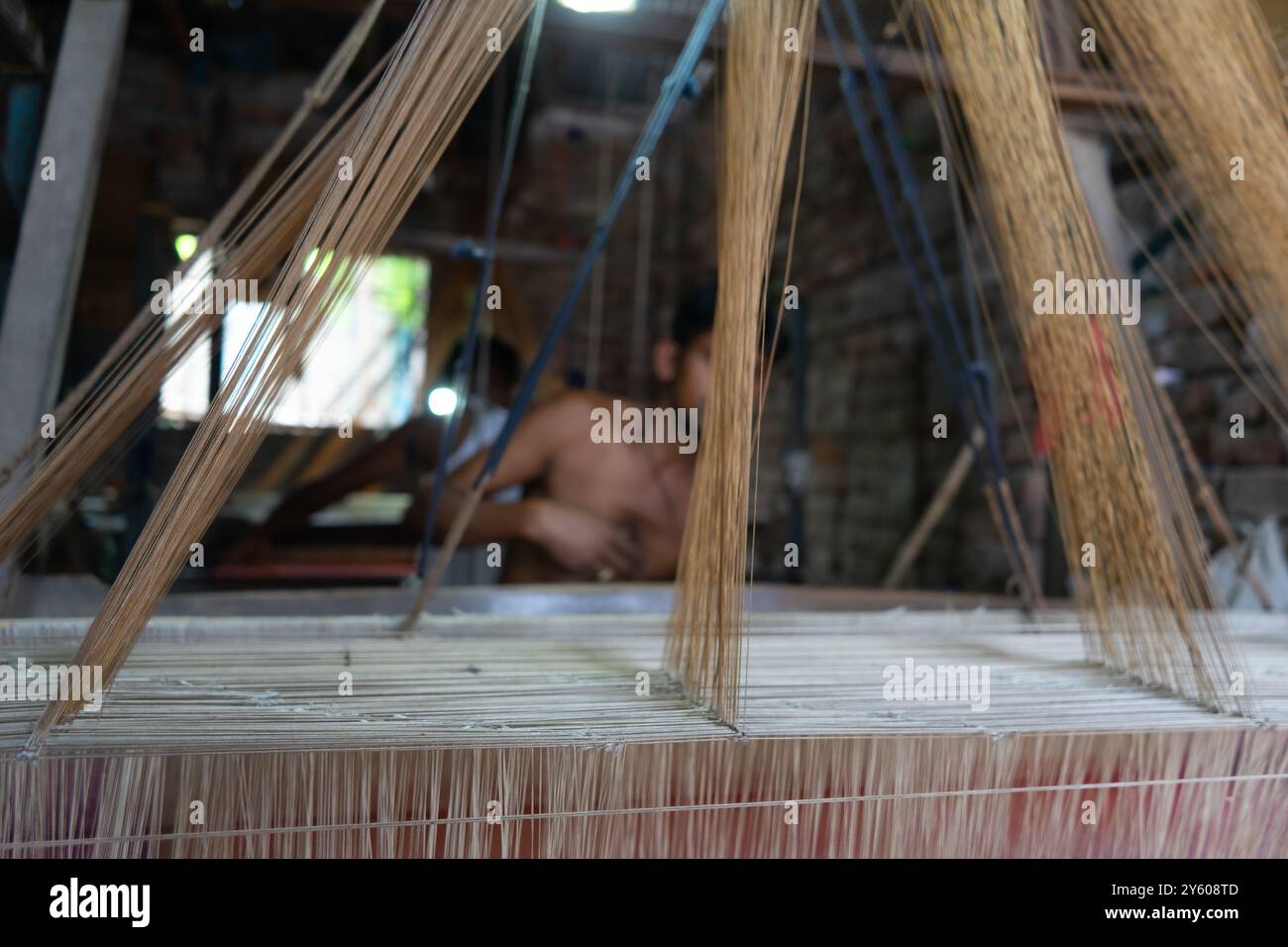 Traditional handmade weaving technique, handloom. Bangladesh Stock ...