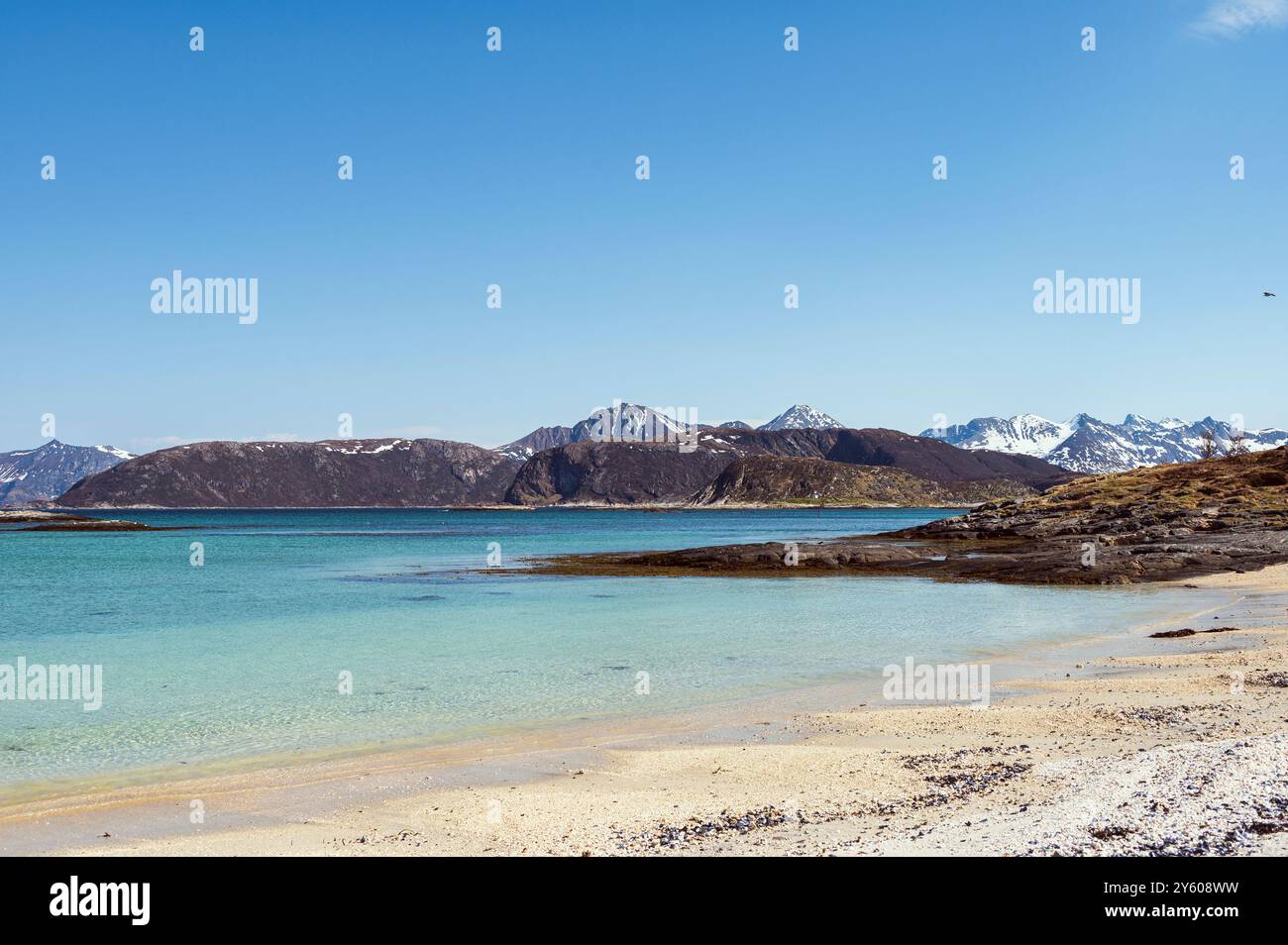 nature sceneries inside the island of Sommaroy, Tromso municipality ...