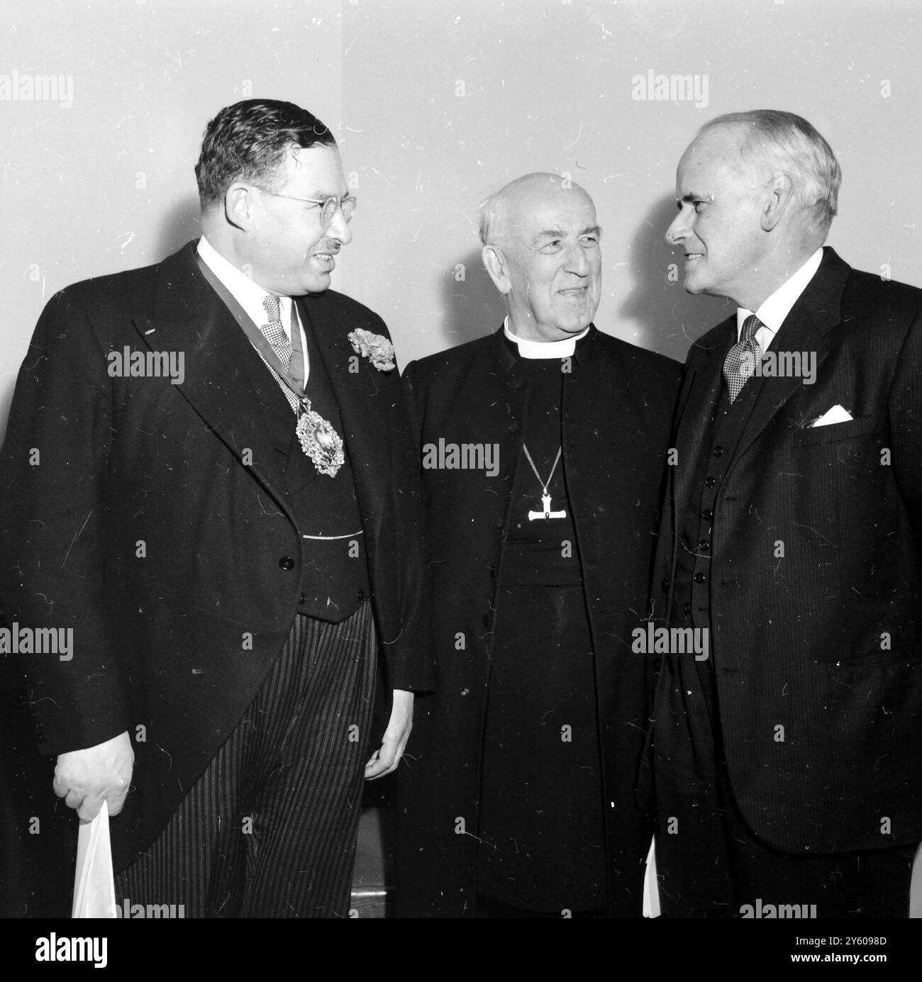 ARCHBISHOP OF CANTERBURY WITH LORD MAYOR OF LONDON SIR BERNARD WALEY ...