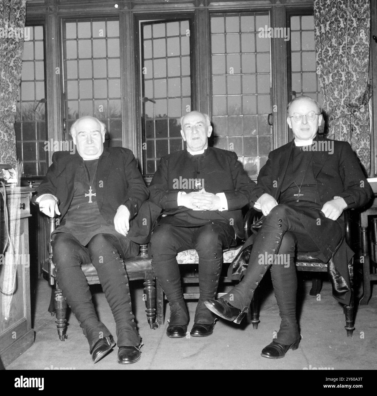 RETIRED ARCHBISHOP OF CANTERBURRY GEOFFREY FISHER WITH ARTHUR MICHAEL ...