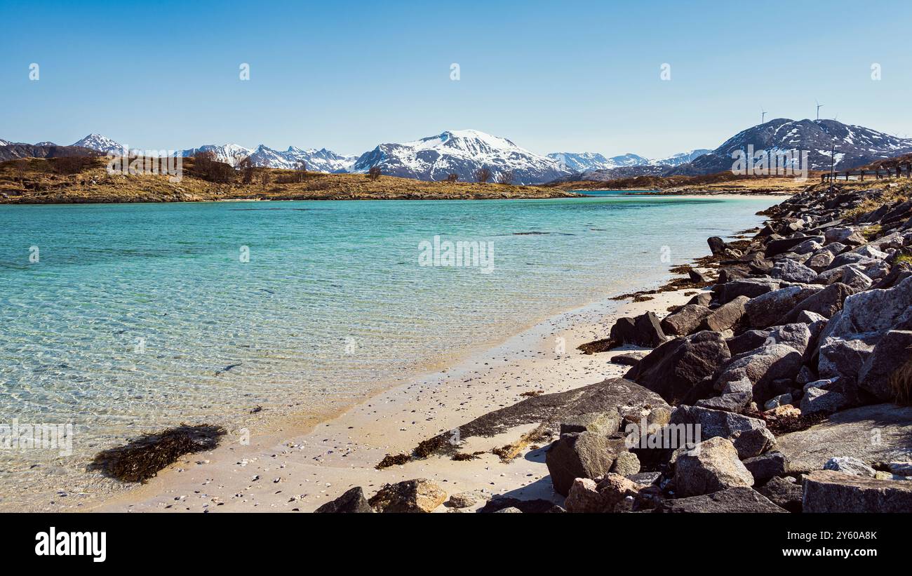 nature sceneries inside the island of Sommaroy, Tromso municipality ...