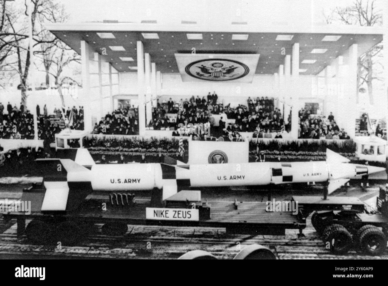 INAUGURATION NIKE ZEUS MISSILE PASSES PRESIDENTIAL REVIEWING 21 JANUARY ...