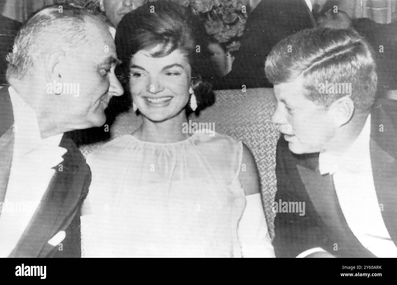 VICE PRESIDENT JOHNSON WITH JACKIE KENNEDY AND PRESIDENT JOHN F KENNDY ...